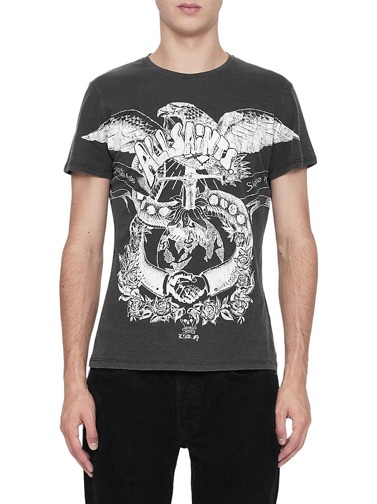 ALLSAINTS eagle emblem cotton crewneck logo t-shirt